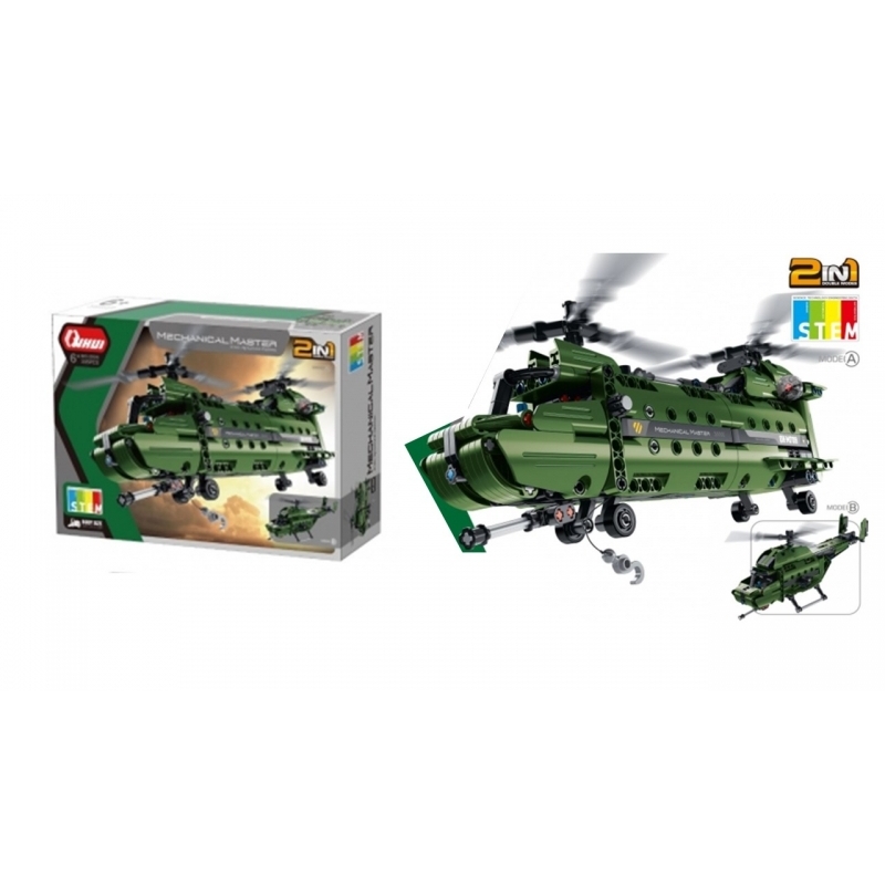 Mirax Hobbies - QIHUI 6809 TECH BRICKS 2 IN 1 MILITARY HELICOPTER 393PCS