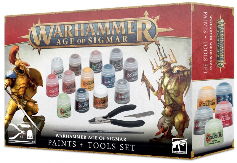Mirax Hobbies - WARHAMMER 52170299001 AOS PAINTS + TOOLS ENG SPA PORT LATV ROM