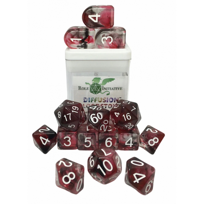 Mirax Hobbies - ROLE4 50501 SETS OF 15 DICE DIFFUSION WITH ARCH D4 BLOODSTONE