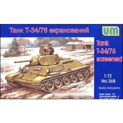 Mirax Hobbies - UNIMODELS 368 TANK T 34/76 E SCREENED 1:72