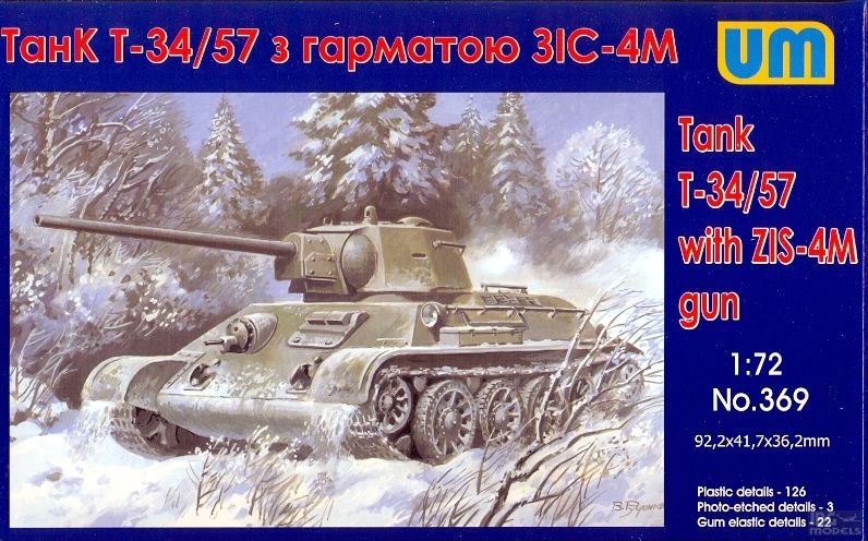 Mirax Hobbies - UNIMODELS 369 T 34/76 57 W GUN ZIS 4 1:72