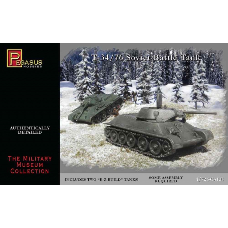 Mirax Hobbies - PEGASUS 7661 1:72 T 34/76 SOVIET BATTLE TANKS ( 2 PER PKG )