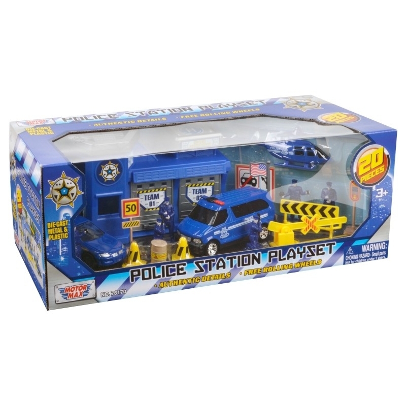 Mirax Hobbies - MOTORMAX 78170 20 PC POLICE STATION PLAYSET