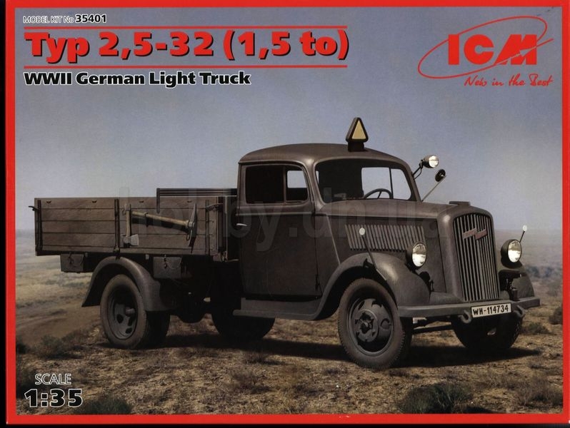 Mirax Hobbies - ICM 35401 TYP 2.5 32 ( 1.5 TO ) GERMAN LIGHT TRUCK 1:35