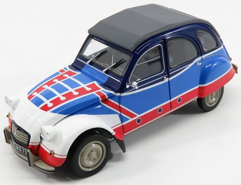 Mirax Hobbies - NOREV 181498 1976 CITROEN 2CV BASKET, BLUE WHITE RED 1:18