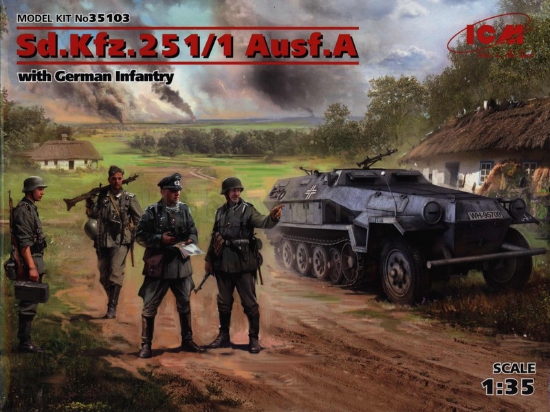 Mirax Hobbies - ICM 35103 SDKFZ 251:1 AUSF A W GERMAN INFANTRY 1:32