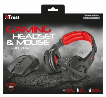 Mirax Hobbies - TRUST GAMER 21472 GXT 784 GAMING HEADSET & MOUSE BLACK