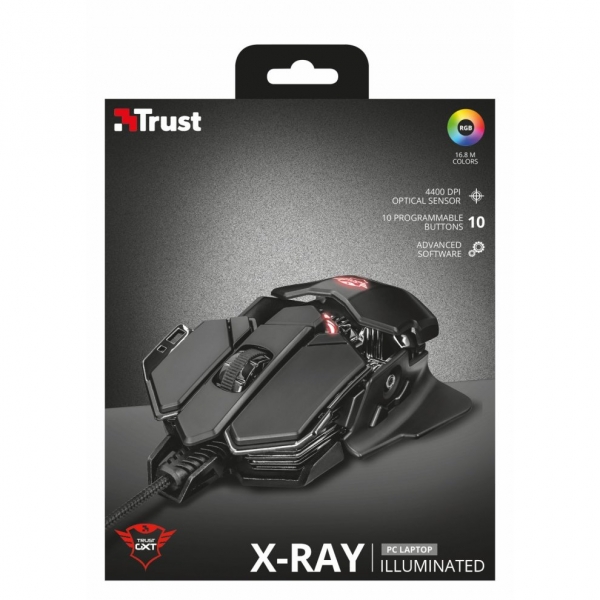 Mirax Hobbies - TRUST GAMER 22089 GXT 138 X RAY ILLUMINATED MOUSE BLACK