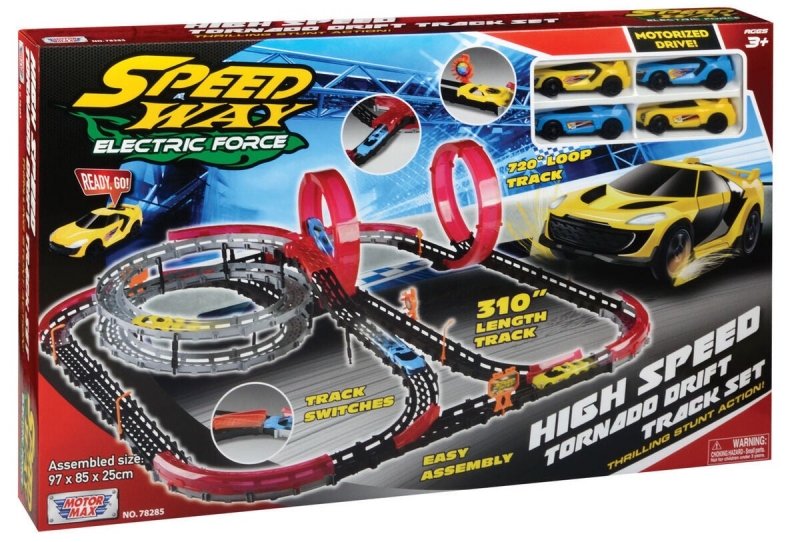 Mirax Hobbies - MOTORMAX 78285 B O HIGH SPEED TORNADO DRIFT TRACK SET W ...