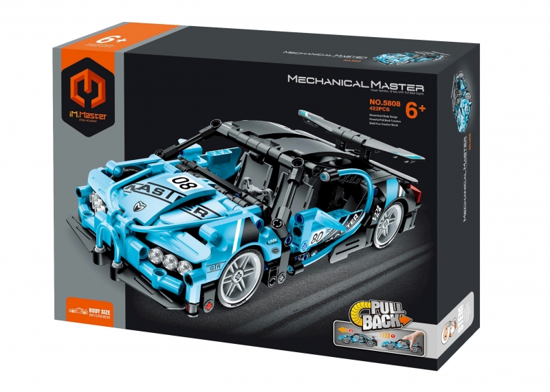 Mirax Hobbies - QIHUI 5808 TECH BRICKS PULL BACK CAR 422 PCS LIGHT BLUE