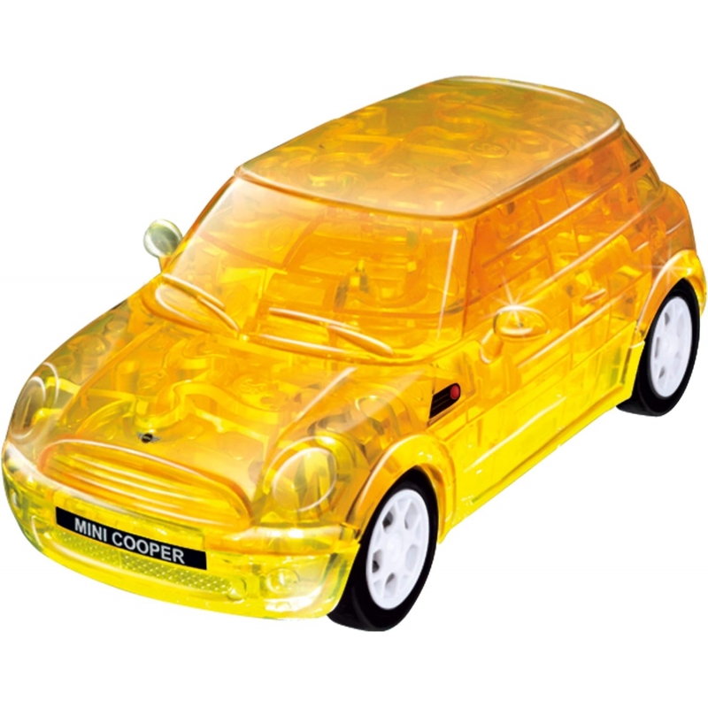 Mirax Hobbies - HAPPY 57075 1:32 MINI COOPER 3D PUZZLE 64PCS, CLEAR YELLOW