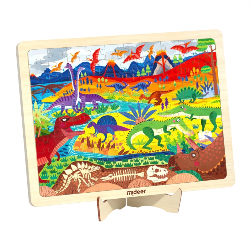 Mirax Hobbies - MIDEER MD3254 WOODEN PUZZLE DINOSAUR KINGDOM