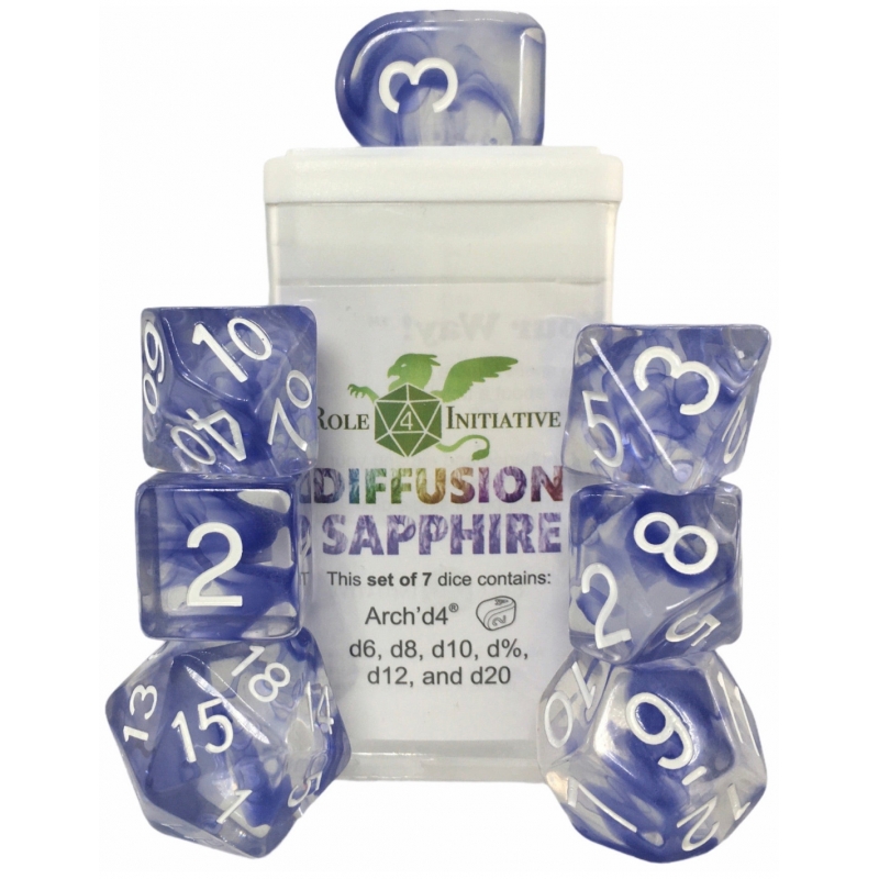 Mirax Hobbies - ROLE4 50408-7C SETS OF 7 DICE DIFFUSION WITH ARCH D4 ...