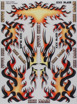 Mirax Hobbies - XXX RACING S 005 FREAKY FLAMES STICKER SHT